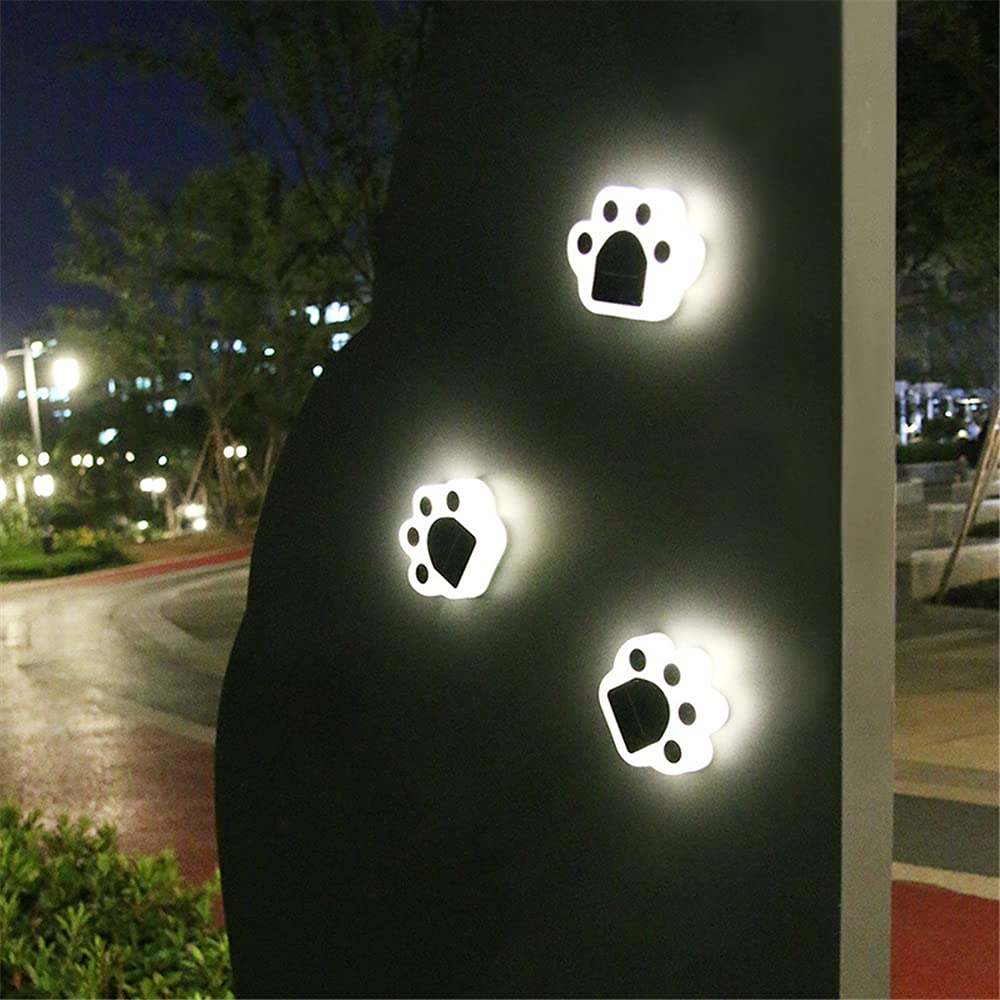 ZHUANYIYI 4 Pieces, Outdoor Solar Lights, Creative Bear Paws Inserted Lawn Landscape Lights, Home Garden Pavement Decorative Street Lights, Courtyard Waterproof Wall Lights