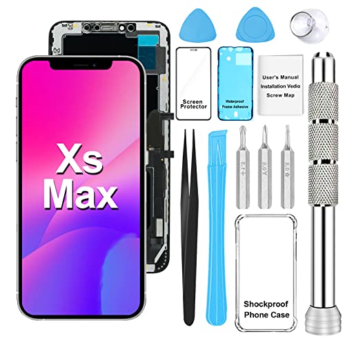 Seafree for iPhone Xs Max Screen Replacement LCD 6.5 inch 3D Touch Screen Digitizer Full Assembly Display Repair kit with Repair Tools Tempered Glass, Face ID True Tone(A1921/A2101/A2102/A2103/A2104)
