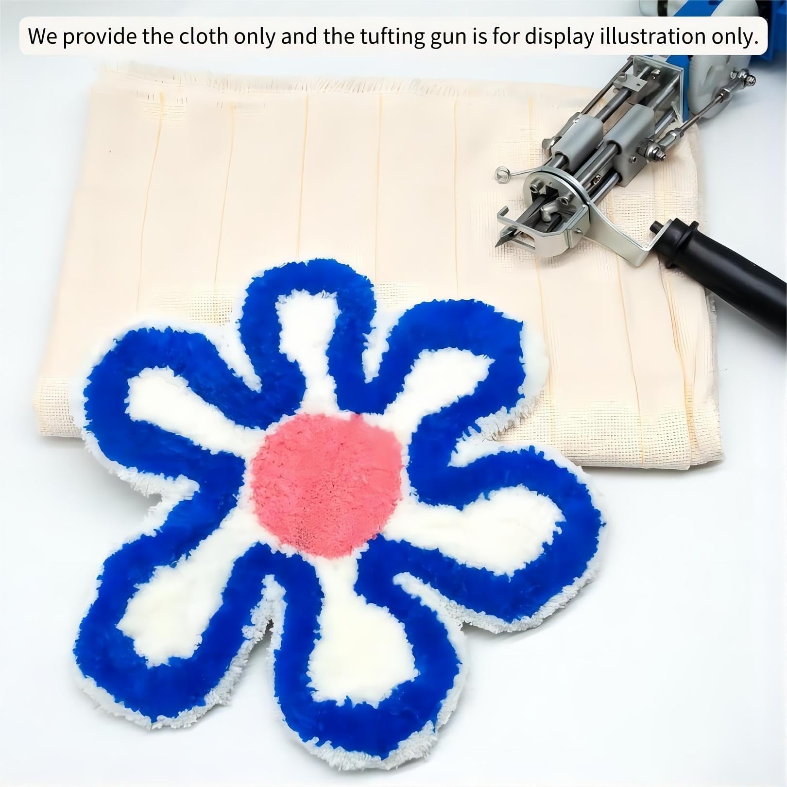 MovFlax 71"x40" Non-Slip Rug Backing Felt Cloth and 59"x40" Primary Tufting Cloth with Marked Lines, Tufting Yarn Fabric Frame for Carpet, Large Monks Cloth Kit for Cut Pile Tufting Gun