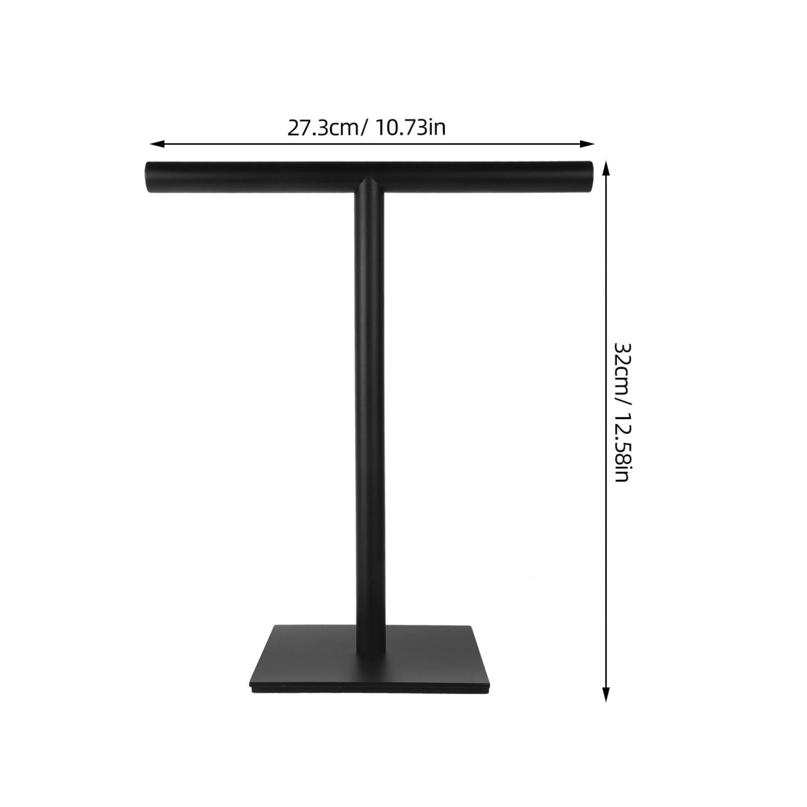 Luxshiny Hand Towel Holder Standing Stainless Steel T-Shape Towel Bar Rack Stand for Bathroom Kitchen Vanity Countertop Black