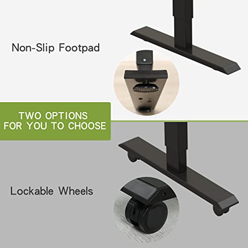 Radlove Electric Standing Desk 48 x 24 Inches, Height Adjustable Computer Desk Sit Stand Desk Home Office Desks with Splice Board and A Under Desk Cable Management Tray, Rustic Brown Top/Black Frame