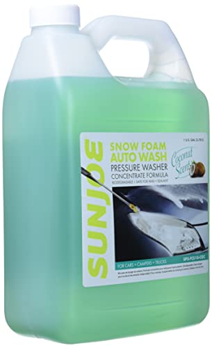 Sun Joe SPX-FCS1G-COC Premium Snow Foam Coconut Scent Car Wash Soap & Cleaner, 1 Gallon