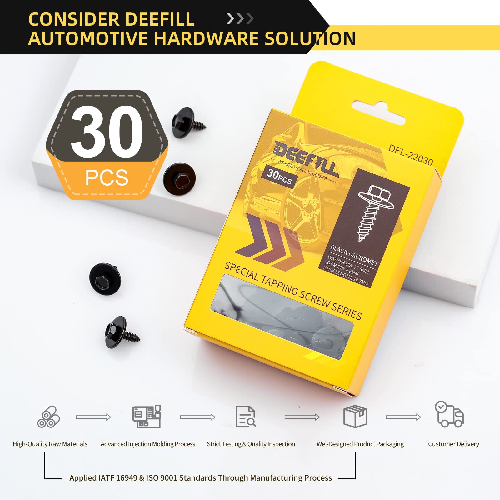 DEEFILL 30pcs M4.8-1.61 8mm Hex Head Bumper Cover Fender Liner Engine Shields Splash Guard Rocker Panel Screw Bolt Fit for E90 E83 E82 E71 E70 E66 E63 E60 E46 Replace 07147129160, 07-14-7-129-160