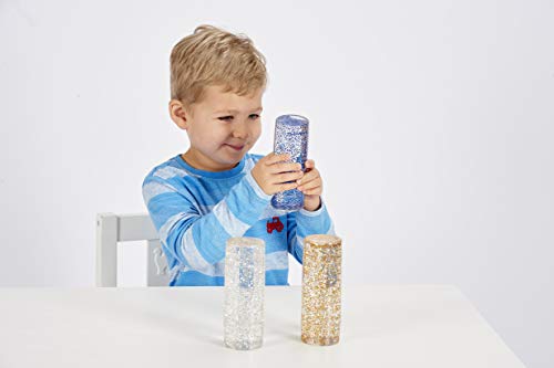 TickiT Sensory Glitter Storm - Set of 3 - Blue, Silver, Gold - Calming Glitter Tubes for Stress and Anxiety Relief - Encourage Focus and Concentration - Special Needs Toy
