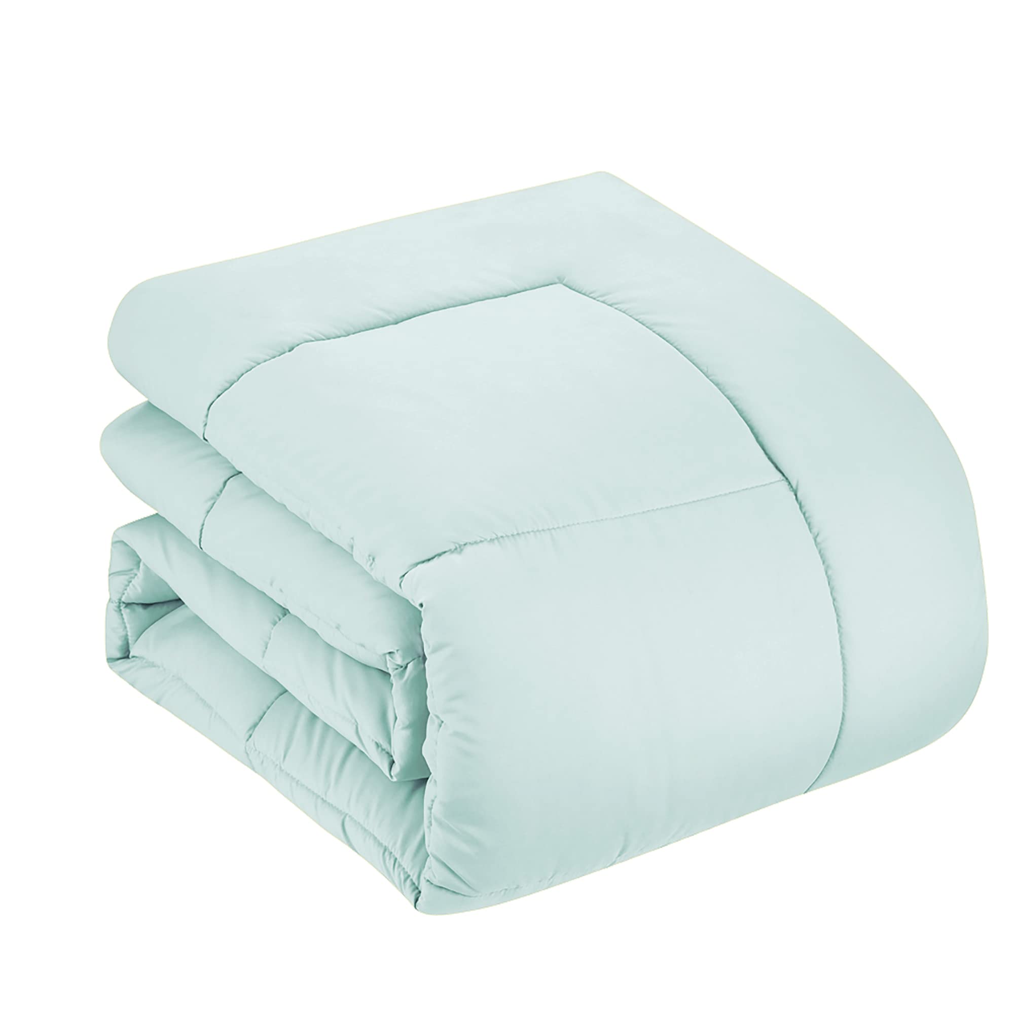 Sweet Home Collection 5 Piece Comforter Set Bag Solid Color All Season Soft Down Alternative Blanket & Luxurious Microfiber Bed Sheets, Aqua, Twin XL