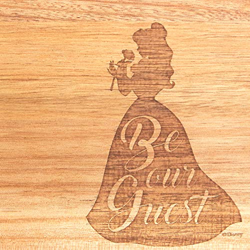 TOSCANA - a Picnic Time brand 833-00-512-033-12 Beauty Cutting Board and Serving Set, Beauty & the Beast - Acacia Wood