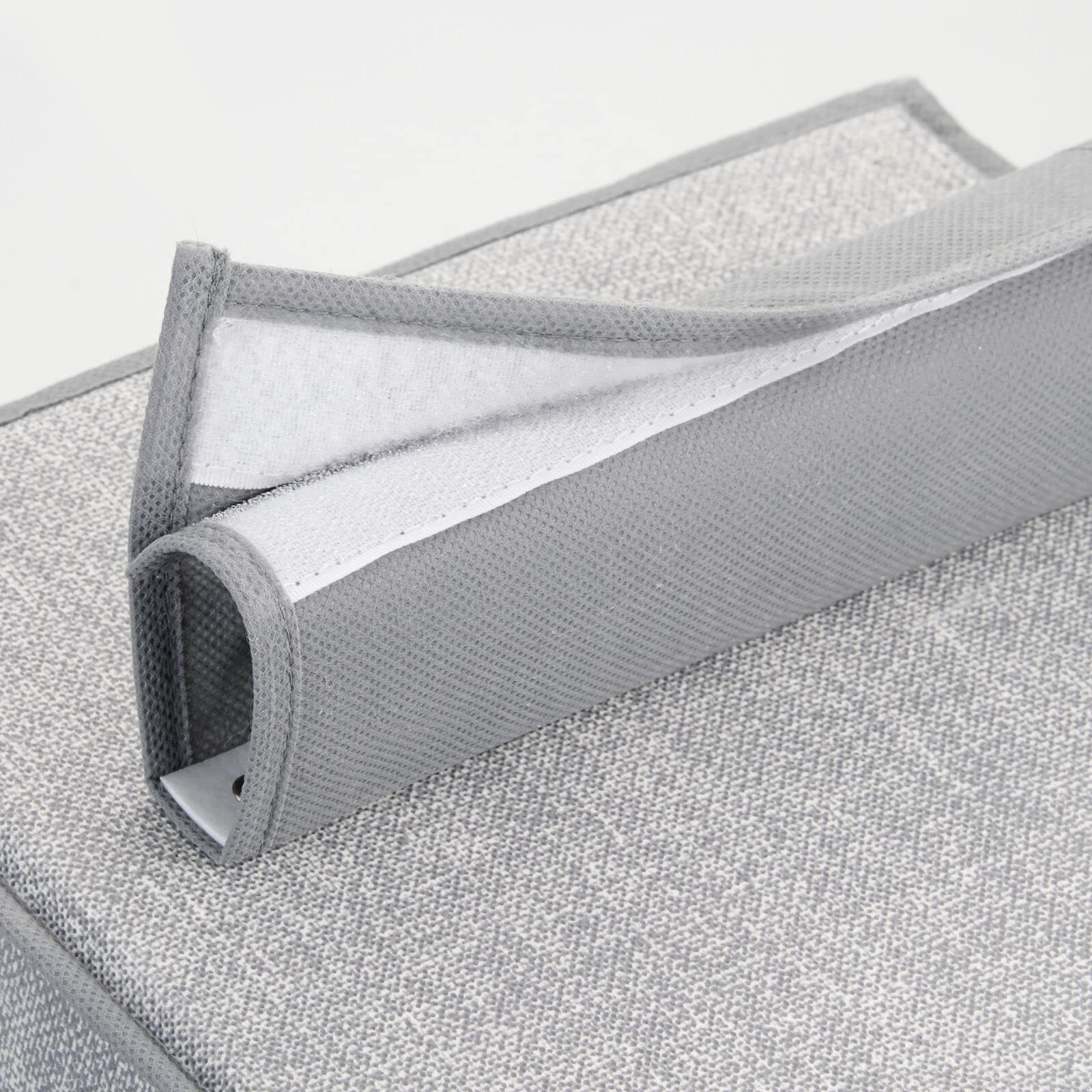 mDesign Fabric Over Rod Hanging Closet Storage Organizers, Includes a Wide 6-Shelf Sweater Organizer, and a Narrow 10-Shelf Shoe Rack - Textured Print - Set of 2 - Gray