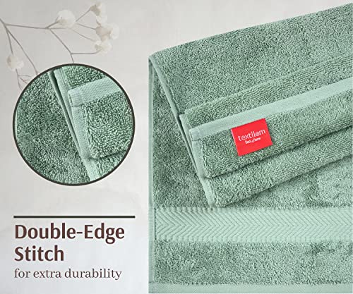 TEXTILOM Turkish Hand Towels for Bathroom β Hotel and Spa Quality & Soft & Absorbent & Quick Dry Bathroom Hand Towels β 100% Cotton Turkish Hand Towel Set of 4 (16 x 28 inches) - Green