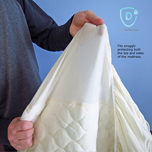 Organic Cotton Waterproof Fitted Crib Pad - Natural Baby Crib Mattress Cover & Protector - Unbleached, Non-Toxic & Hypoallergenic (28" x 52" x 7")