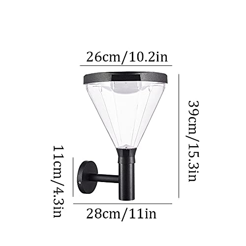 Wall Light, Wall Sconces, Outdoor Exterior Wall is Modern and Simple Wall Lantern Solar Energy-Saving LED Without Wiring Wall Sconce IP65 Waterproof Light Control Patio Light PC Lampshade Exterior Lig