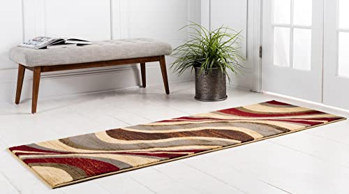 Unique Loom Barista Collection Area Rug - Ngada (2' 2" x 6' 1" Runner, Beige/ Red)