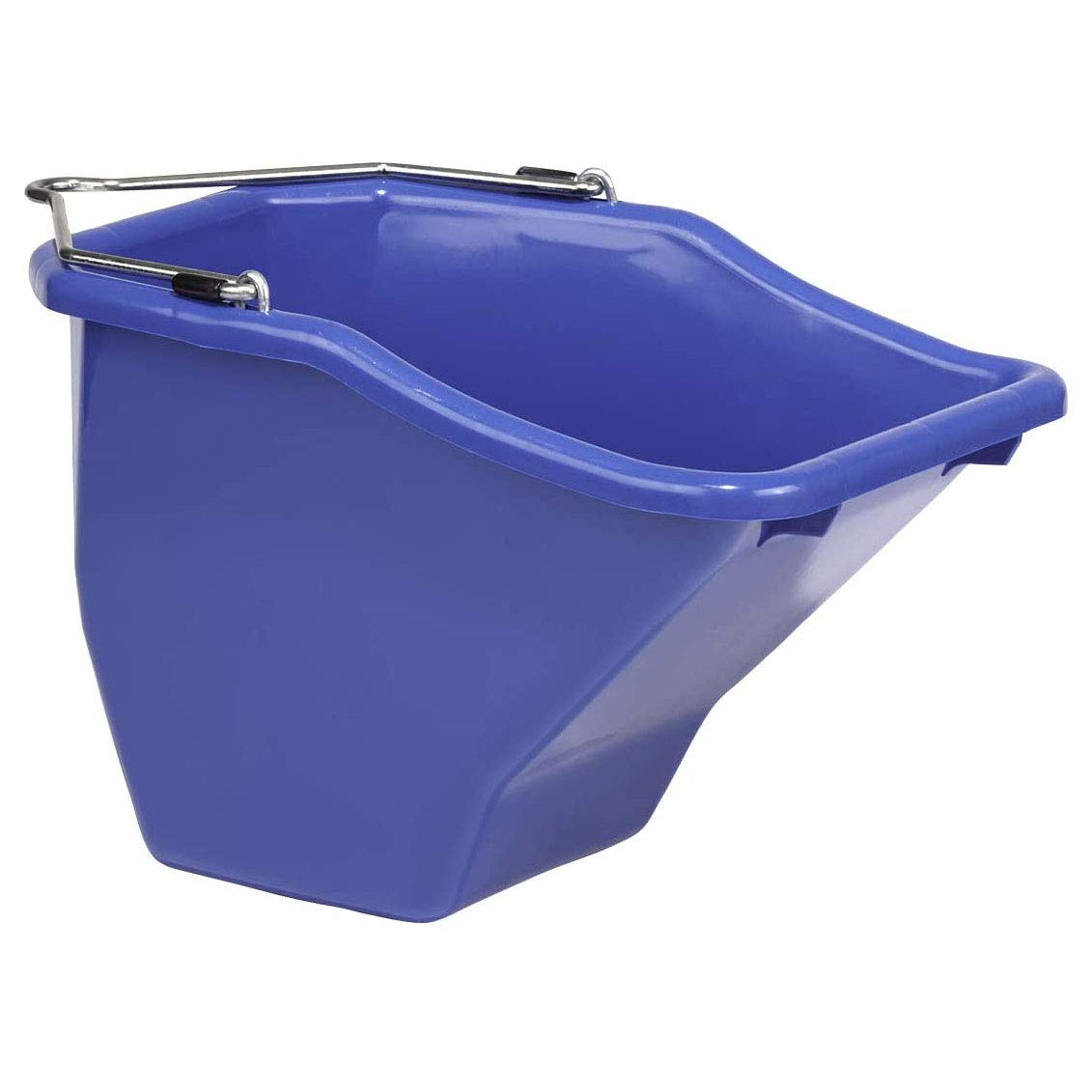 Little Giant 20 Quart Durable Plastic Flat Back Livestock Feed Bucket, Blue (2 Pack)