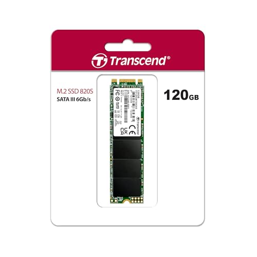 Transcend 120GB MTS820S M.2 2280 SATA3 SSD, Internal Solid State, Compatible with Laptop & PC Desktop - TS120GMTS820S