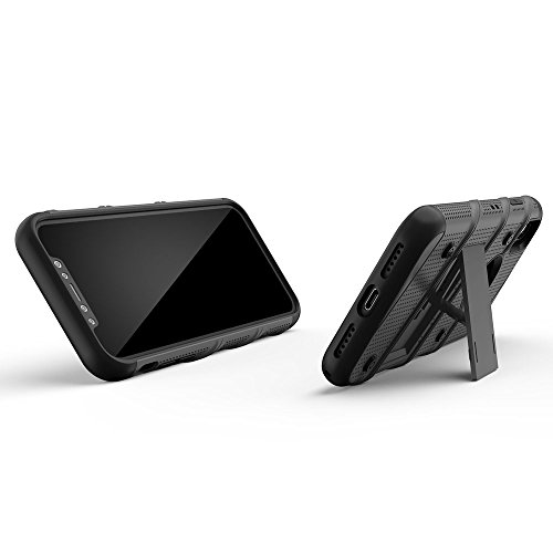 Zizo Bolt Series Compatible with iPhone Xs Max case Military Grade Drop Tested with Tempered Glass Screen Protector Holster Kickstand Gun Metal Gray