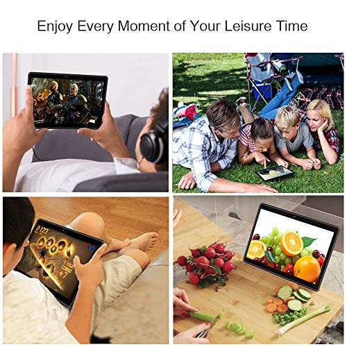 PRITOM 10'' Tablet Android 10 Phone Tablet with SIM Slot, 64GB Quad Core, IPS Touchscreen, 8MP Rear Camera WiFi GPS Bluetooth USB C, Support 3G Phone Call, Black