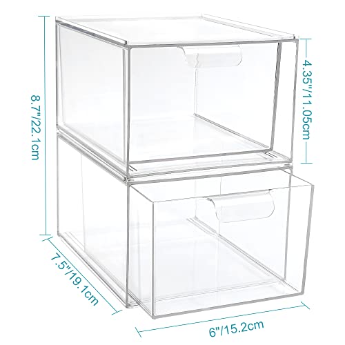 Vtopmart 4Pack 6.6'' Stackable Storage Drawers and 2Pack 4.4'' Stackable Storage Drawers