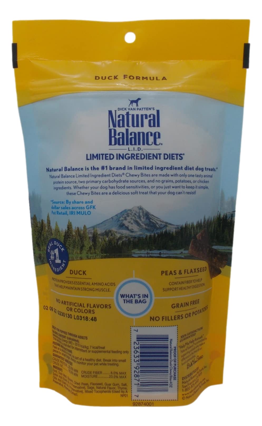 Natural Balance L.I.D. Mini Rewards Chewy Bites Dog Treats 3 Flavor Bundle - (1) Each: Lamb, Duck, Chicken (4 Ounces) - Plus Fun Animal Facts Booklet Bundle