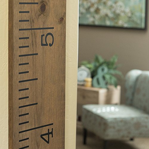 Vinyl Growth Chart | Single Transfer for Easy Application | Kids DIY Height Wall Ruler Kit | Large Measuring Tape Sticker Number Decal Wood Measure Chart Wooden Board Children Decor Growing Baby Room