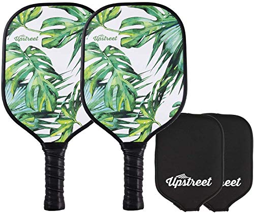 Upstreet Graphite Pickleball Paddle Set of 2 | Pickle Paddle Pickleball Set | Pickleball Rackets Include Padded Cover, Lightweight Honeycomb Composite Pickleball Paddles for Women & Men, Paddle Racket