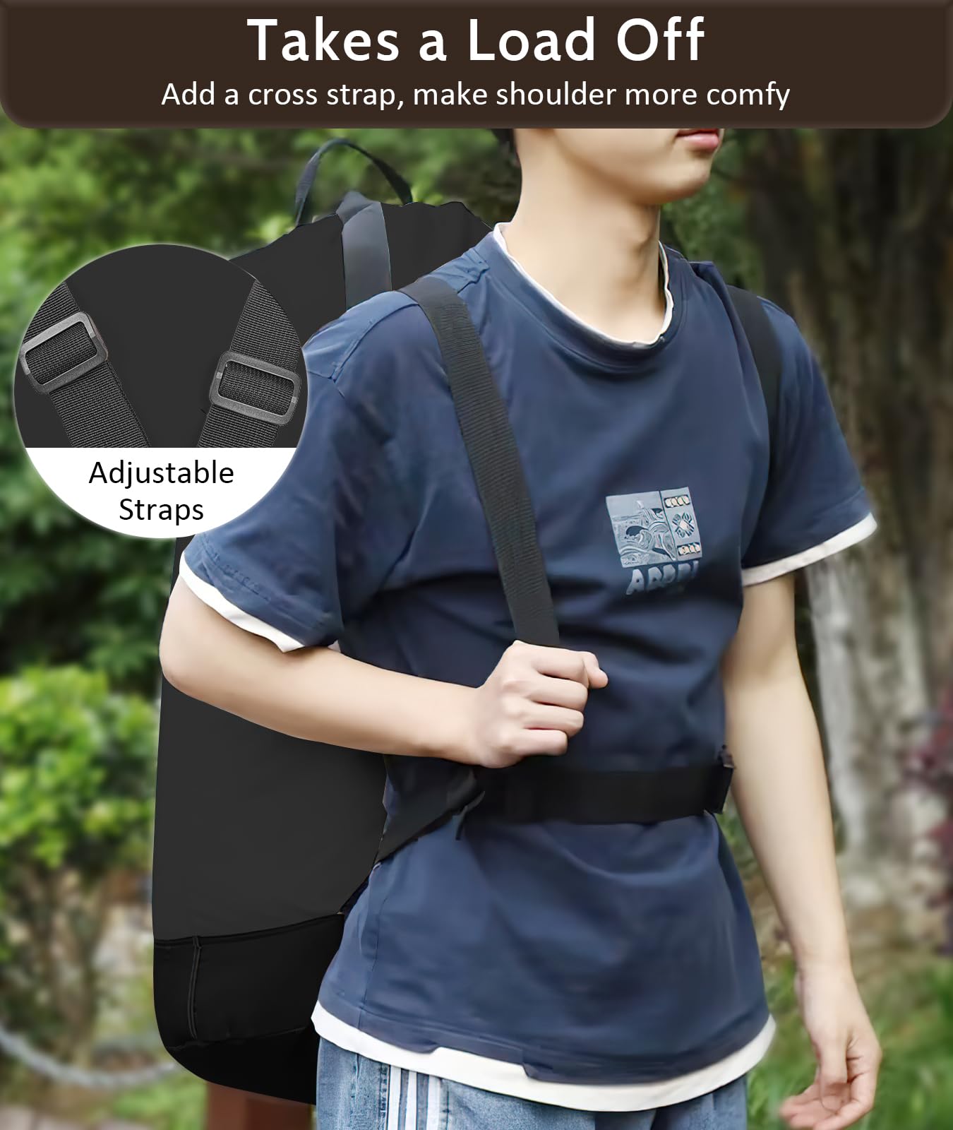 Quatish Laundry Bag Backpack, Laundry Bag with Straps, College Laundry Backpack Extra Large Heavy Duty, Waterproof Dirty Laundry Hamper Bag with 3 Pockets, Portable for Dorm, Apartment, Travel