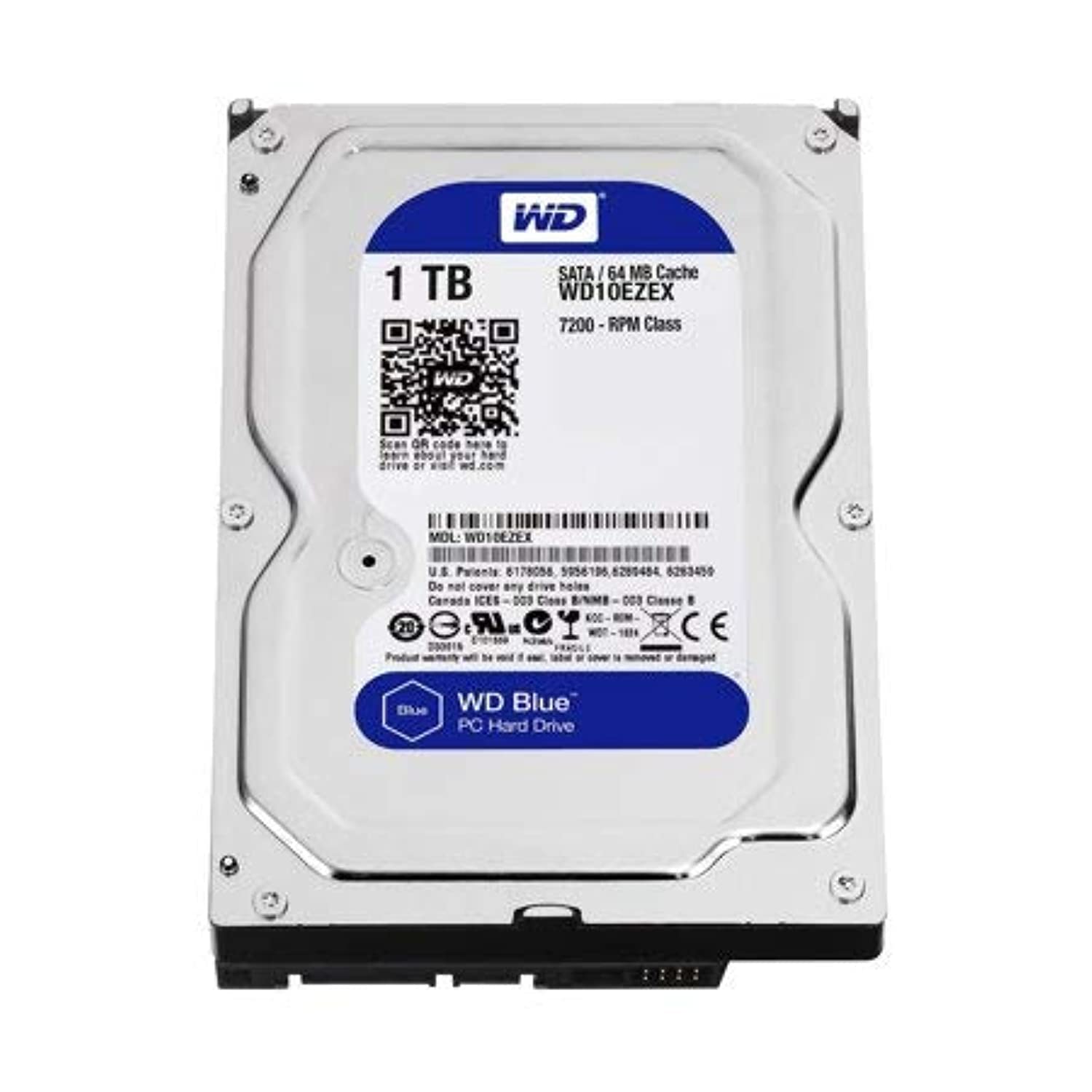 Western Digital 3.5-Inch 7200 RPM SATA 6 Gb/s 64 MB Cache 1 TB Desktop Hard Drive, Blue (WD10EZEX)