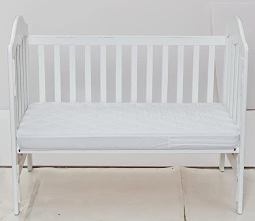 Waterproof Quilted Crib Zip Mattress Protector 6 Sided Waterproof Pad Encasement Cover Soft Thick Absorbent 28x52x5 Inches Quilted encsaement Crib 28x52x7