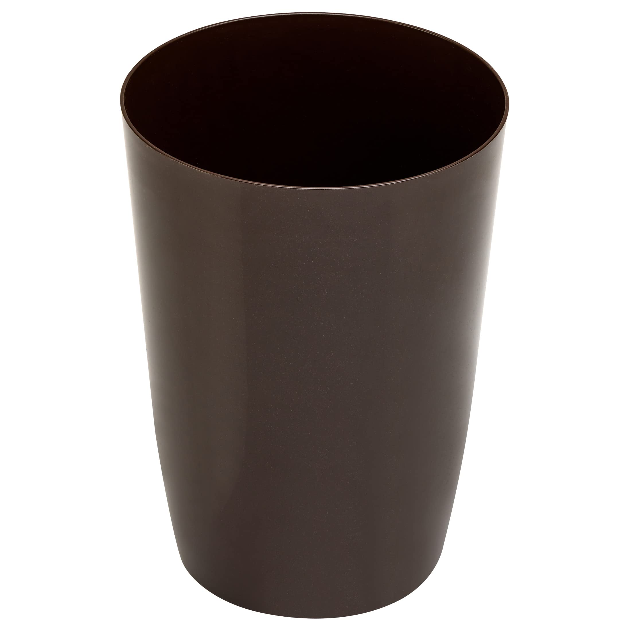 Small Trash Can – Open Top Garbage Cans for Kitchen, Office, Dorm, Bathroom, etc. –Waste Can for Compact/Tight Spaces – The Perfect Bathroom Trash Can - 2 Gallon Trash Bin – Glossy Metalic Dark Brown