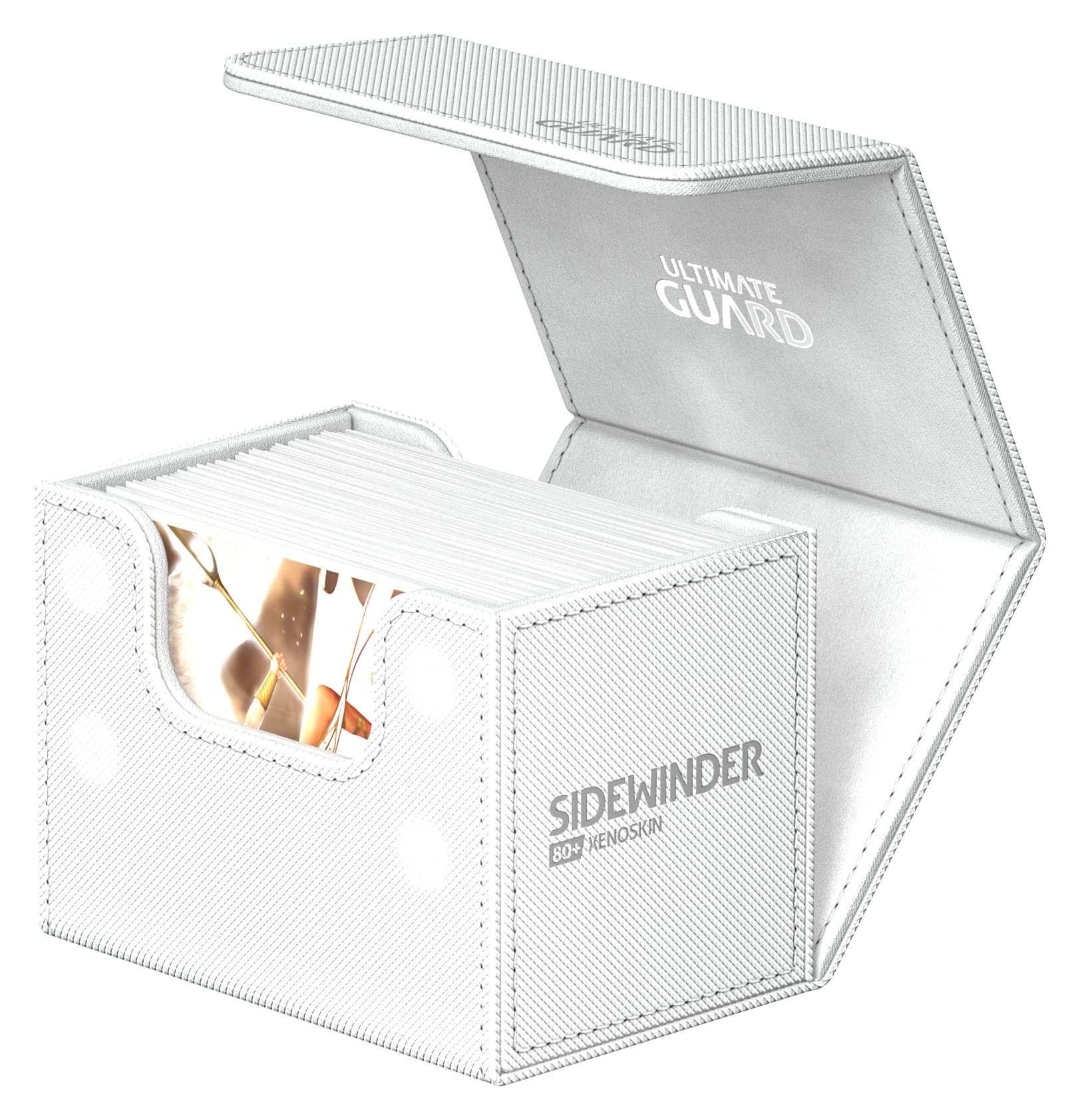 Ultimate Guard Sidewinder 80+, Deck Box for 80 Double-Sleeved TCG Cards, White, Magnetic Closure & Microfiber Inner Lining for Secure Storage