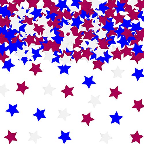 Star Confetti Glitter Stars-Table Confetti Metallic Foil Star Sequins for Wedding Birthday Festival Party Decoration Silver Red Blue 30G 12MM (Red Silver Blue Star)