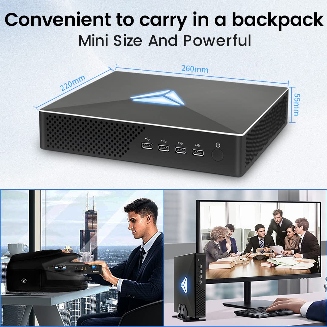 msecore Mini Desktop Computer with GTX1650, Core i9-9880H Micro Gaming PC, 32G DDR4 RAM, 1T NVME SSD, DP, HDMI, 4K, WiFi 6, Bluetooth 5.0, Win10 Pro