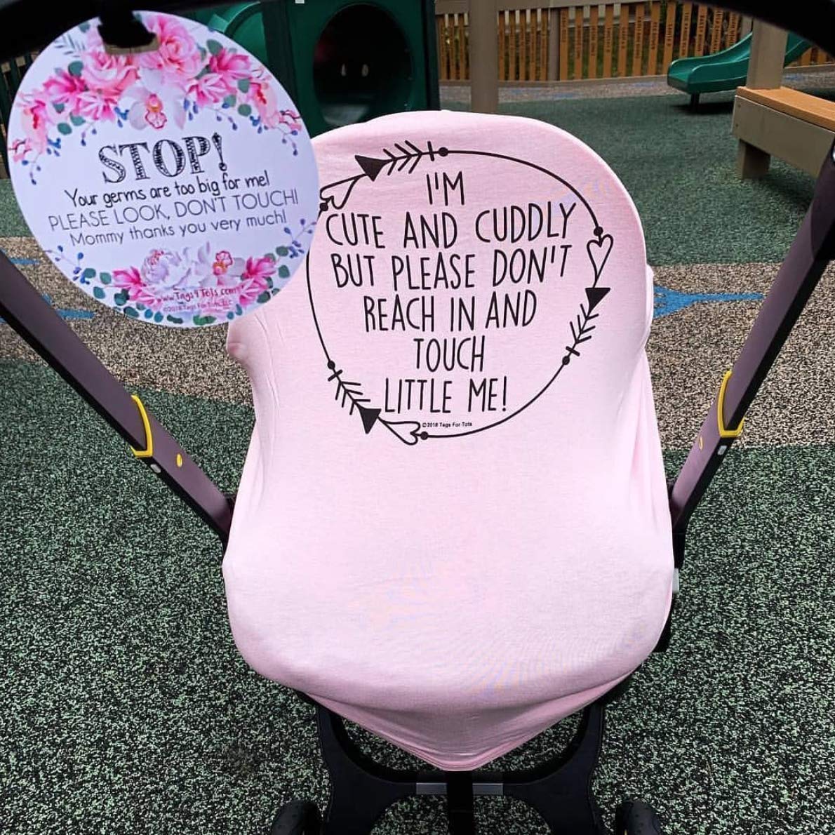 Three Little Tots - Car Seat 5 in 1 Cover - I'm Cute & Cuddly But Please Don't Touch Little Me
