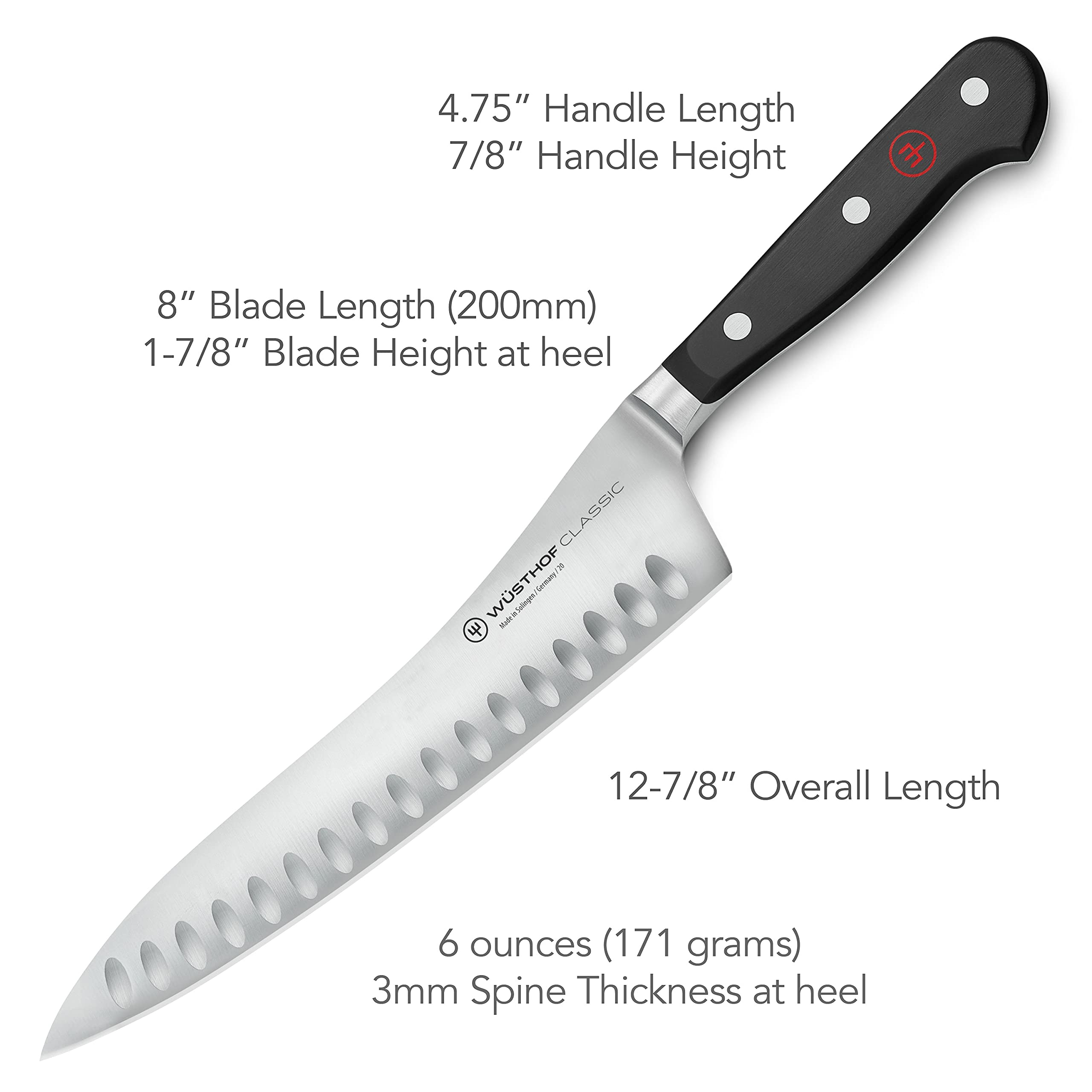 Wusthof Classic 8-Inch Hollow Edge Wunder Knife