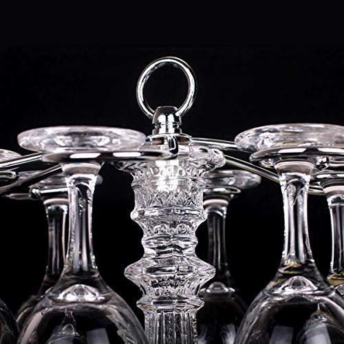 XINDAM 6 Hook Design Tabletop Glass Eiffel Tower Stemware Rack/Rotate 6 Wine Glass Storage Holder Stand Air Drying Rack