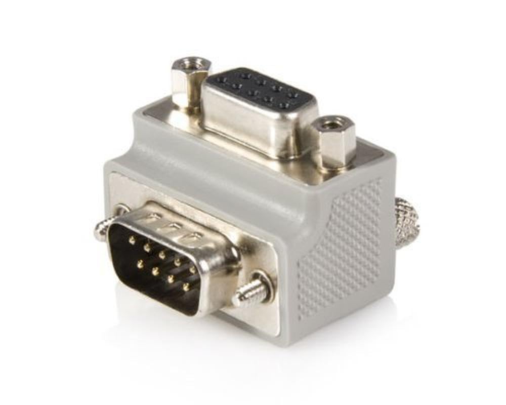 StarTech.com Right Angle DB9 to DB9 Serial Cable Adapter Type 2 - M/F (GC99MFRA2),Gray
