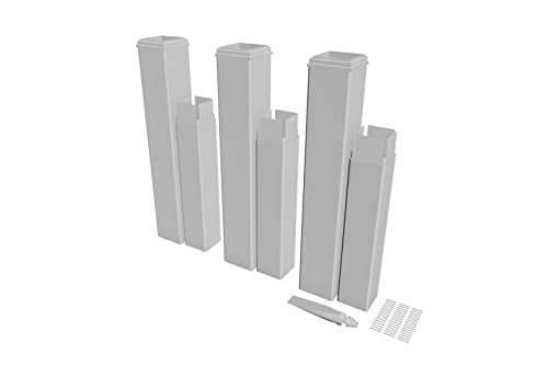 Vita Classic White Vinyl Pergola Post Extension Kit for Vita Brand Pergolas, 3 Pack, PVC, BPA and Pthalate Free, VA80354