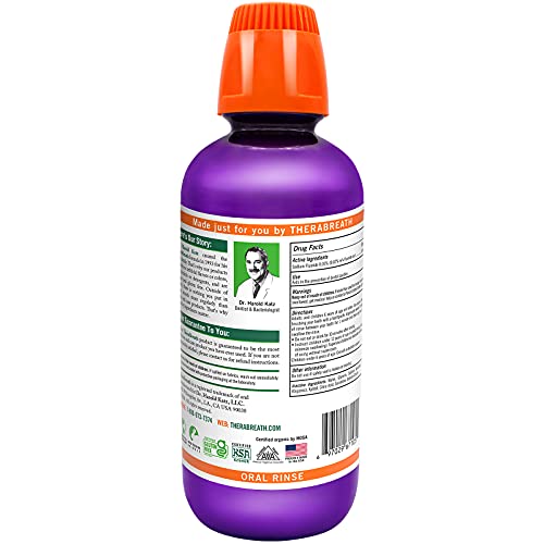 TheraBreath for Kids Dentist Formulated Anti-Cavity Oral Rinse, Organic Gorilla Grape, 16 Ounce (Pack Of 2)