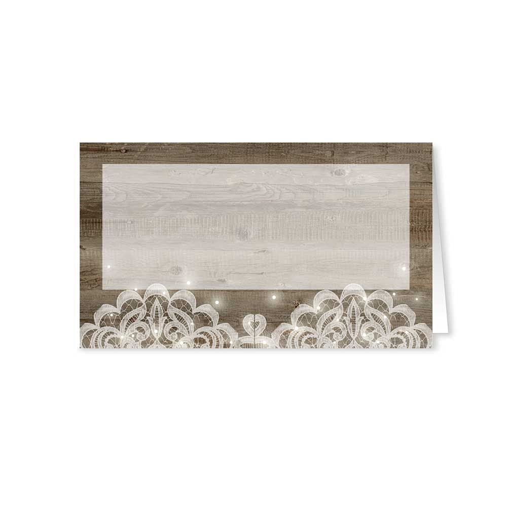 Stonehouse Collection Rustic Wedding Place Cards- 25 Guest Seating Name Cards Folded Table Tent - Let's Celebrate Wedding & Party Table Tents(Rustic Lets Celebrate)