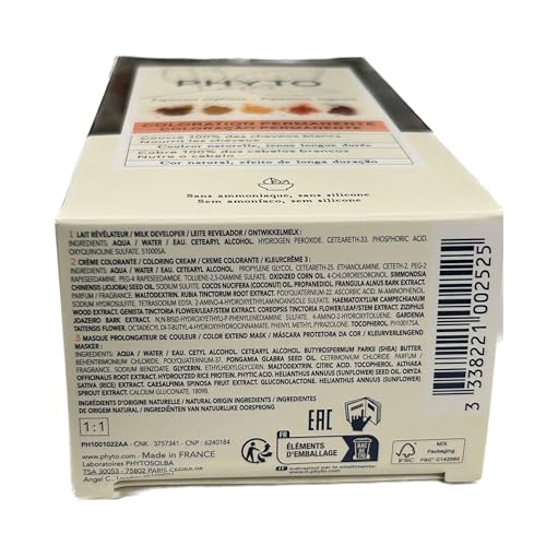 PHYTO Phytocolor Permanent Hair Color, 3 Dark Brown, with Botanical Pigments, 100% Grey Hair Coverage, Ammonia-free, PPD-free, Resorcin-free, 0.42 oz.