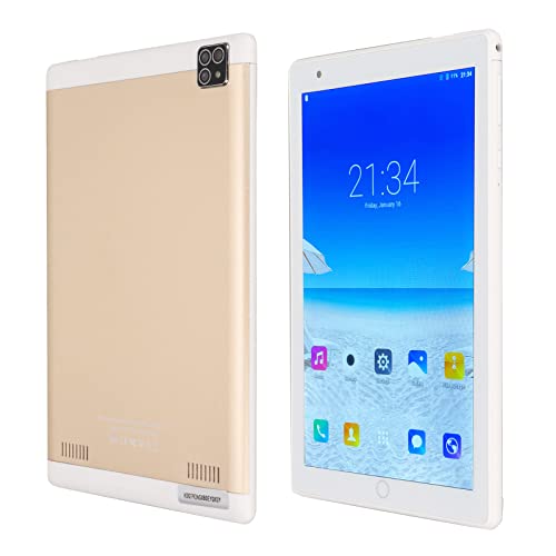 GOWENIC P20 Tablet, 8 Inch Android 10 4GB RAM 64GB ROM HD Display 8000mAh Tablets, Kids Tablet PC Portable Entertainment, Dual SIM 3G, 8MP 16MP Camera(Gold)