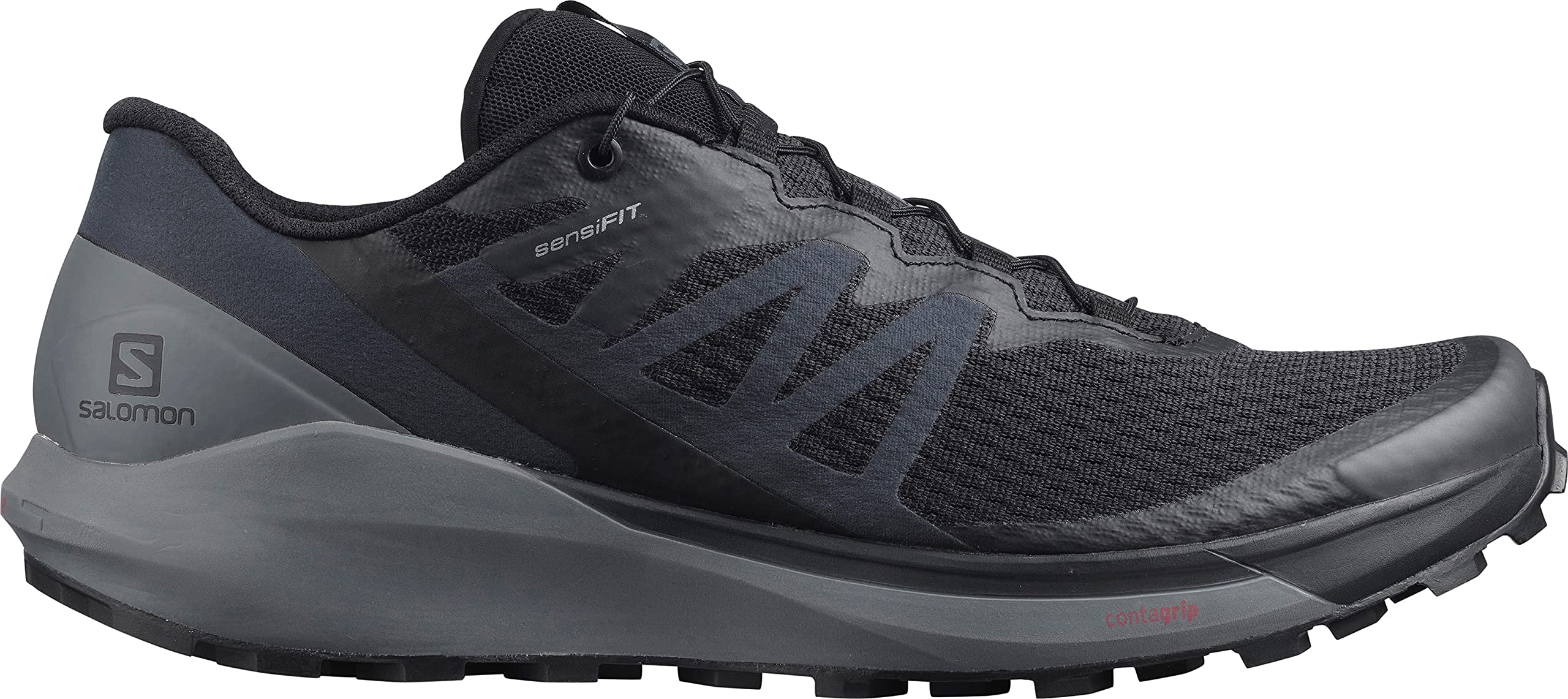 Salomon Sense Ride 4 Trail Running Shoes for Men, Black/Quiet Shade/Ebony, 11