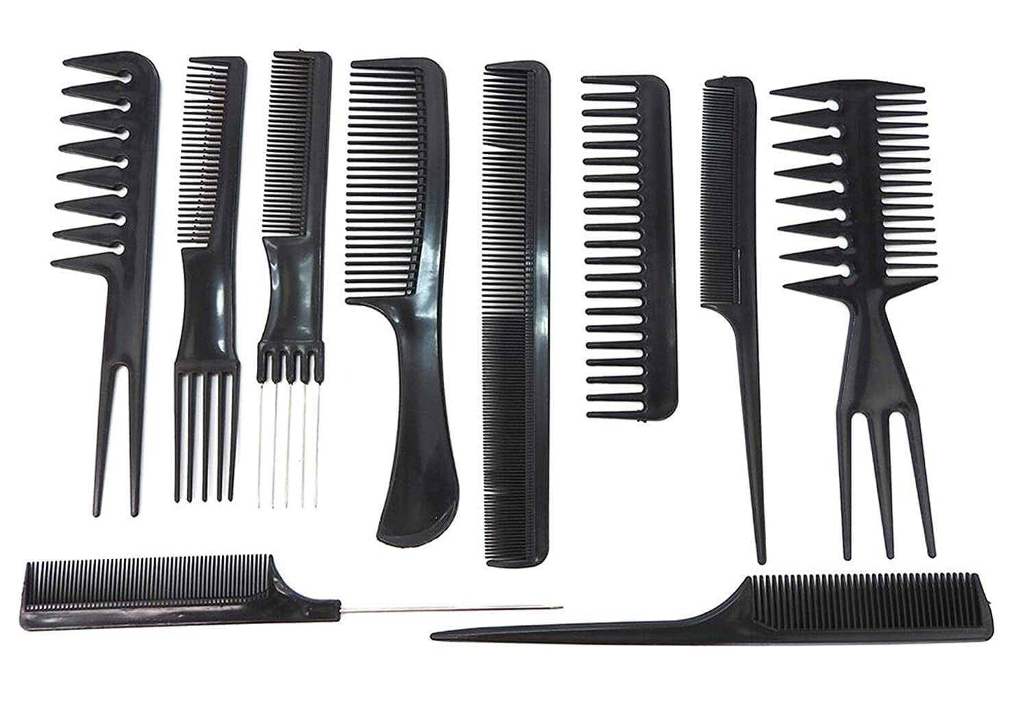 Magic 10 Piece Professional Styling Comb Set, Black