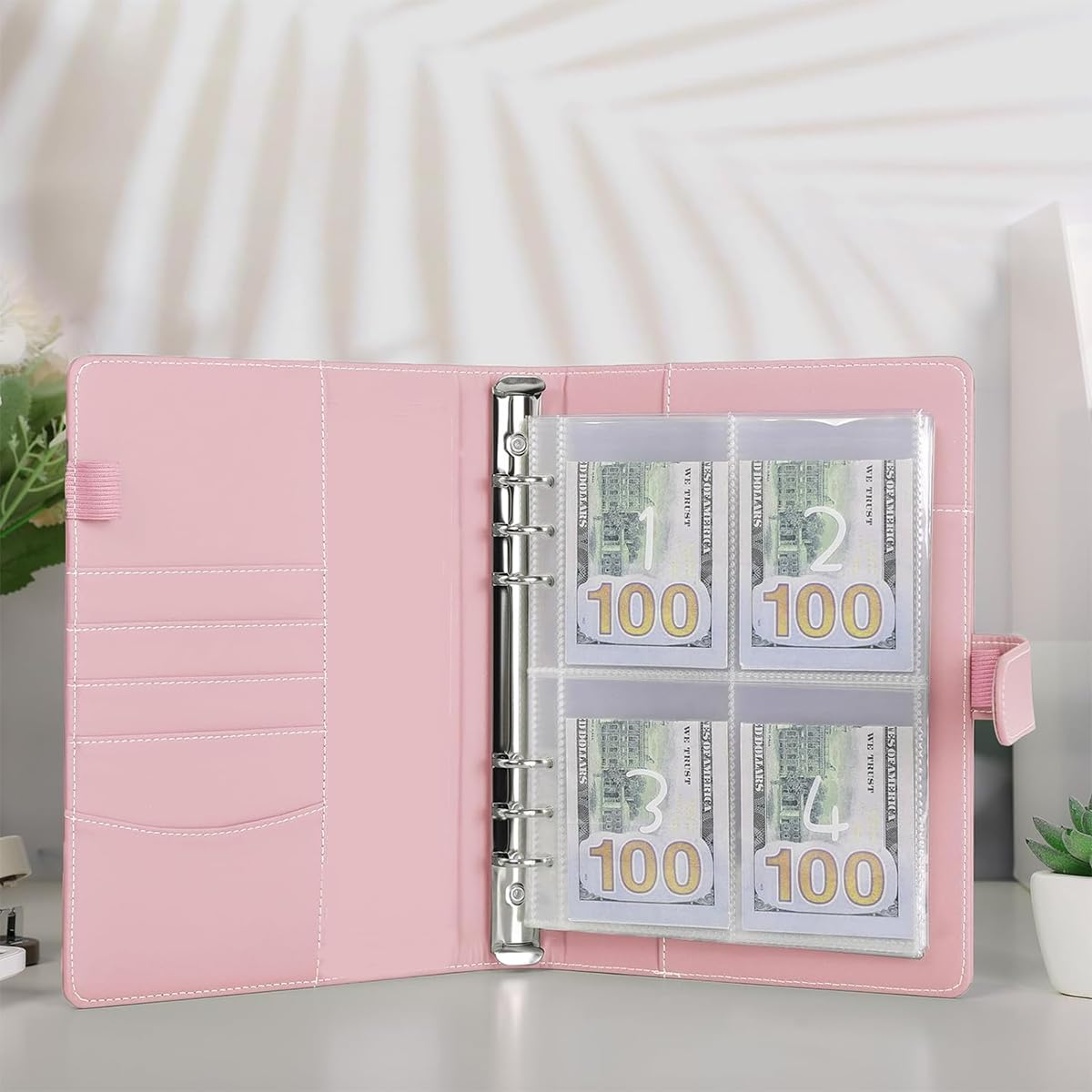 Savings Budget Binder with 100 Envelope money saving challenge, Cash Envelopes & Expense book for Saving