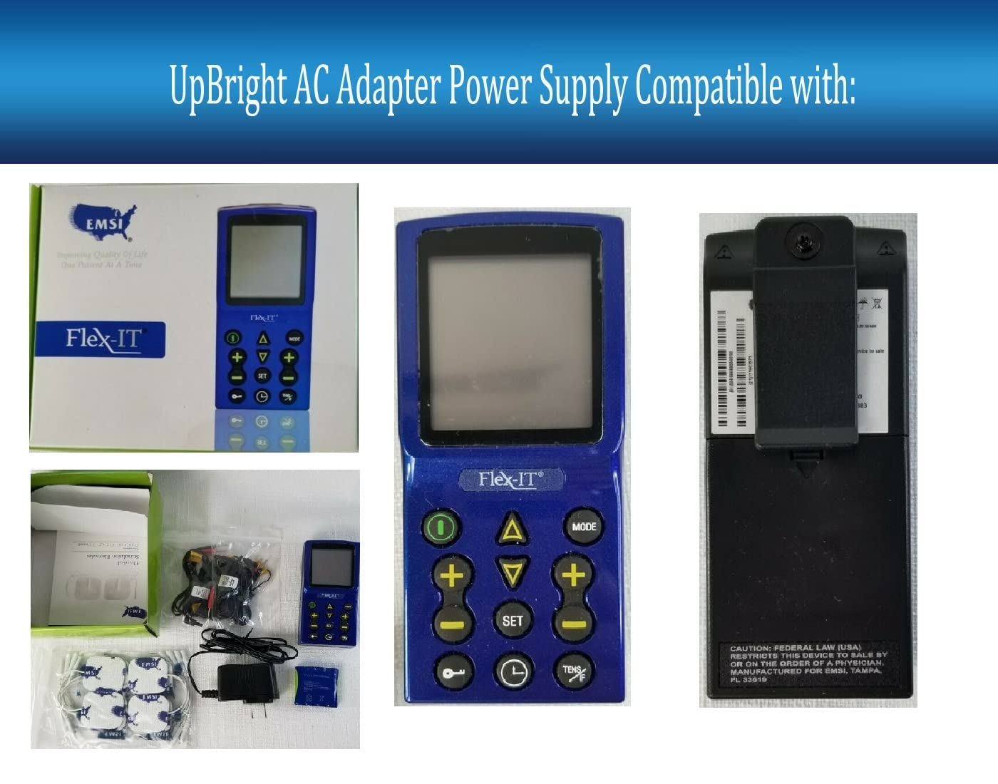 UpBright 4.8V AC/DC Adapter Compatible with EMSI Flex-it Electrical Stimulation Tens Combination Unit Flex-TENS Muscle Stimulator T12121086 700mAh Ni-MH Battery Charger F048-004-W 4.8Vdc Power Supply