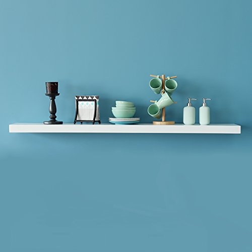 WELLAND New Chicago Floating Shelf, White Floating Wall Shelf Ledge Shelf, 60-inch, White