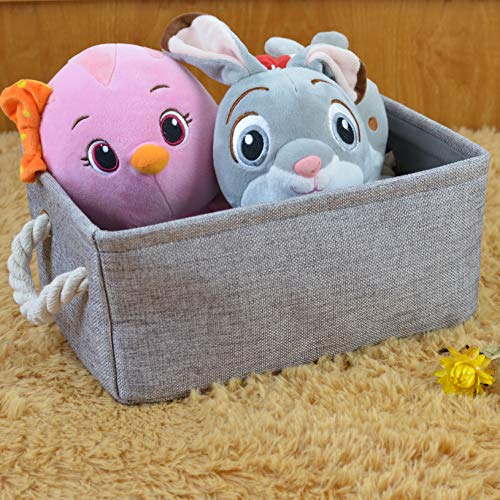 Silanto Storage Baskets Bins,Nursery Organizer Baskets for Toy Storage, Clothes Storage, Book Storage(Grey,14.4" L x 10.2" W x 6.3" H)