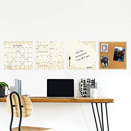 Wall Pops WallPops WPE1503 Gold Confetti Organization Kit, White & Off-White