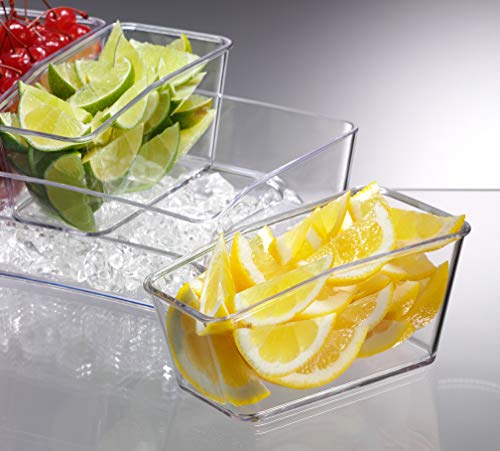 Prodyne Acrylic SB-6 Condiment Bar On Ice, Clear