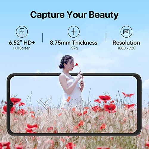 UMIDIGI C1 Cell Phone Unlocked,Android 12 GO 5150mAh Battery with 6.52" Full Screen T-Mobile Smartphone 2GB RAM+32GB ROM 256GB Expandable 13MP Camera Mobile Phone