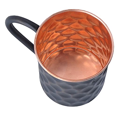 Staglife Black Diamond Moscow Mule Copper Mugs & Copper Cups for Moscow Mules Hammered Finish Set of 2