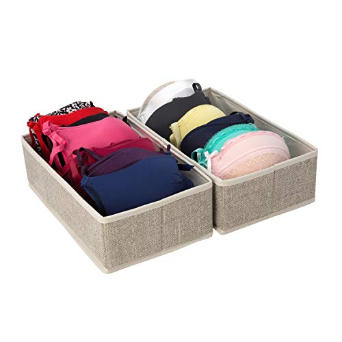 Simplify Drawer Organizer, Good for Socks, Bras, Ties, Camiâs, Baby Clothes & Accessories, Rectangle - 2 Pack, Beige